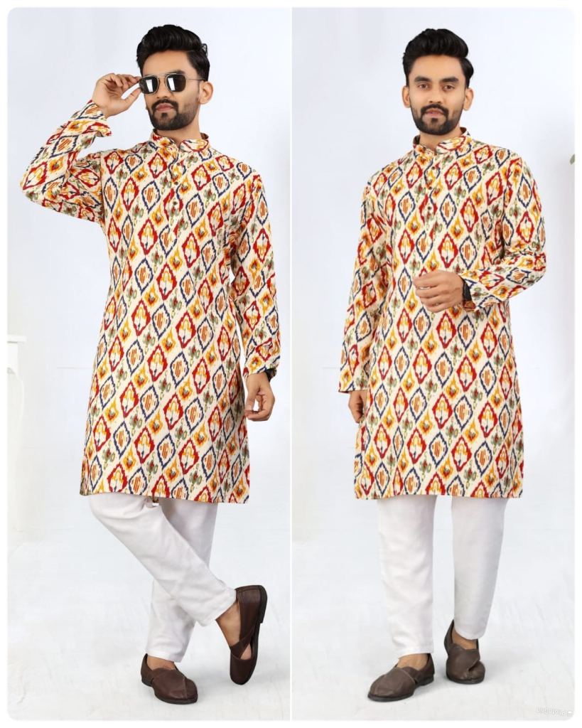 Buy Printed foil kurta at INR 1600 online from Inli Exports Mens ...